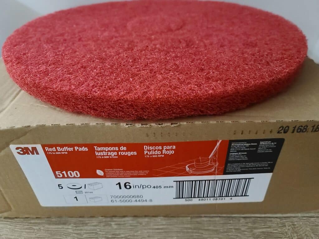 3M 16" Red Scrubbing Buffer Pad | Buffer Disc